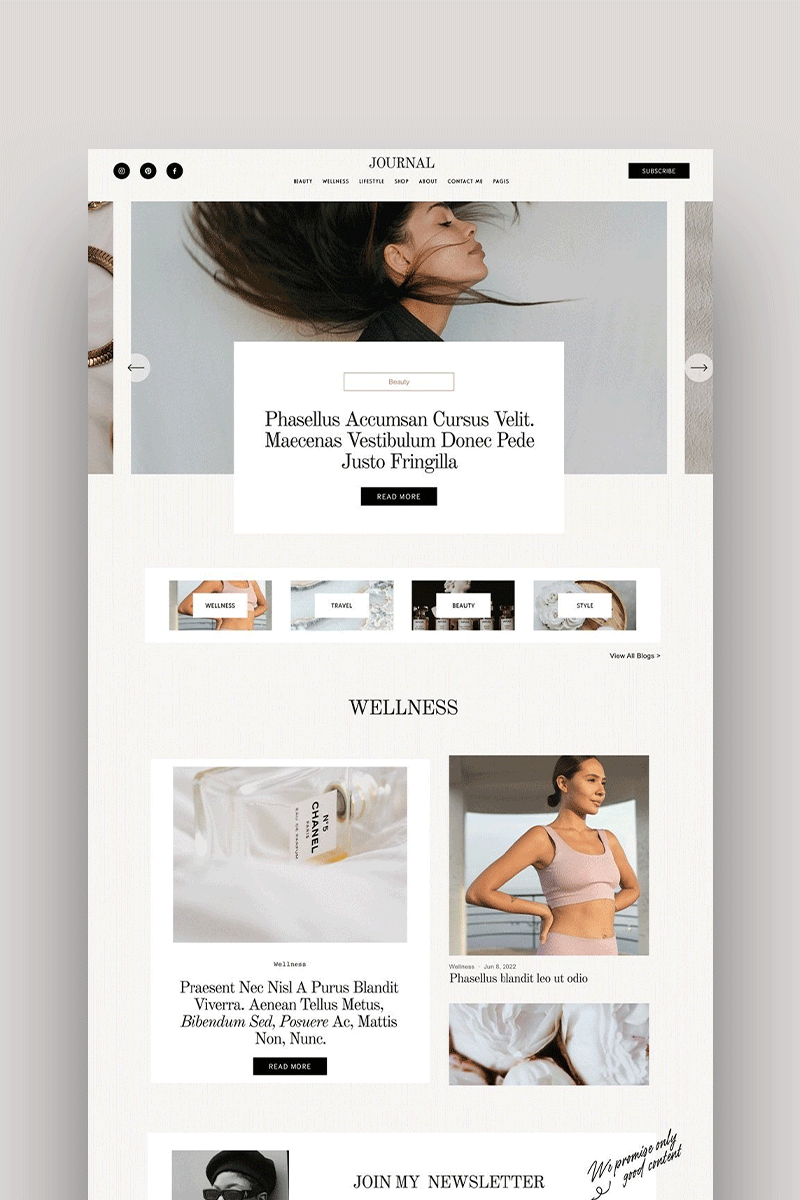 Squarespace Blog Template for Creators, Writers & Magazines