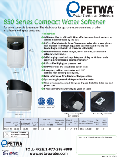 Compact Water Softener — Petwa Canada
