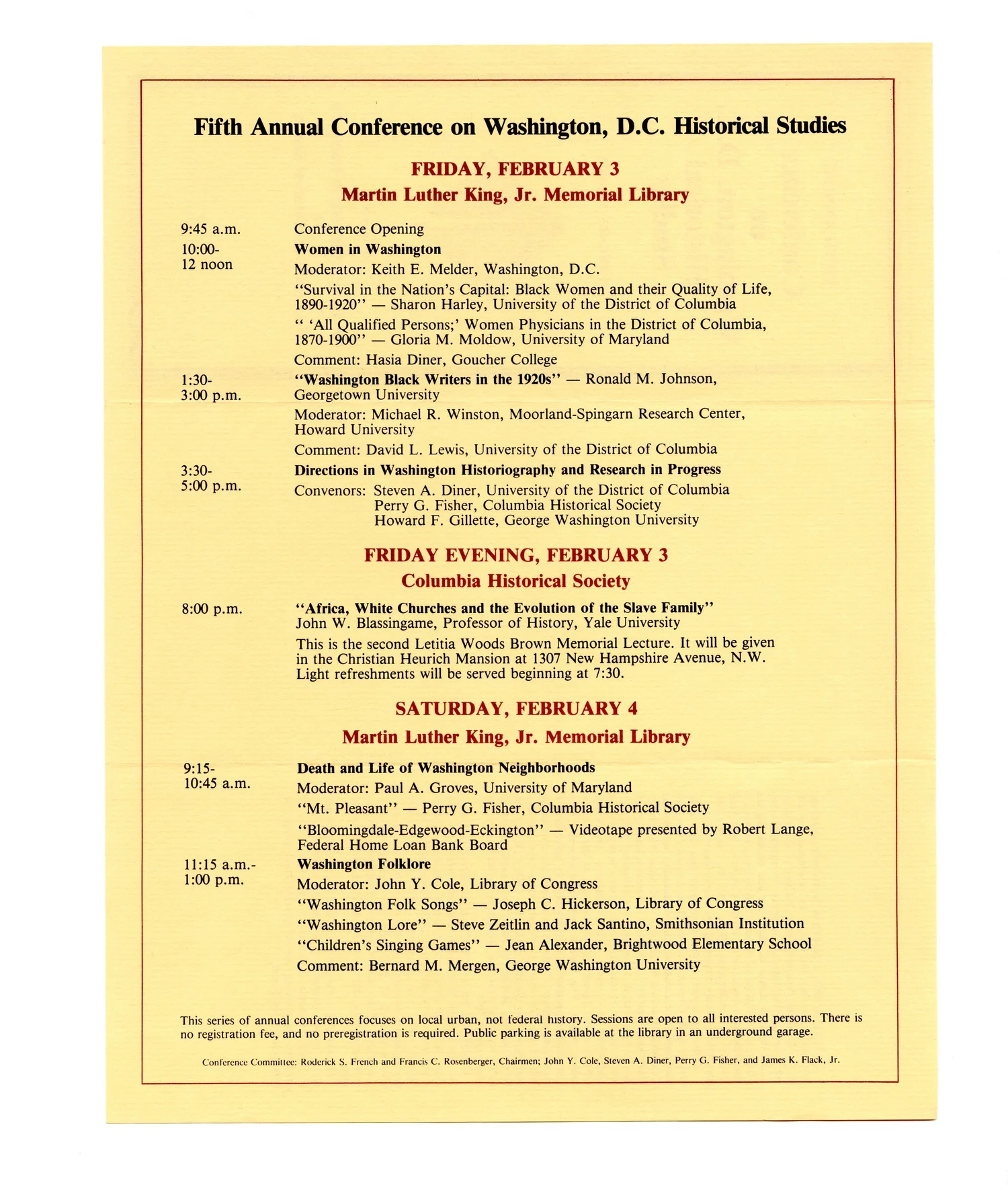 Programs — DC History Conference