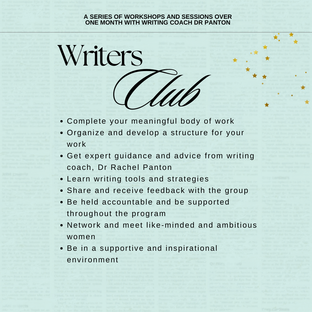 Writers Club with Dr Rachel Panton — Dr. Rachel Panton