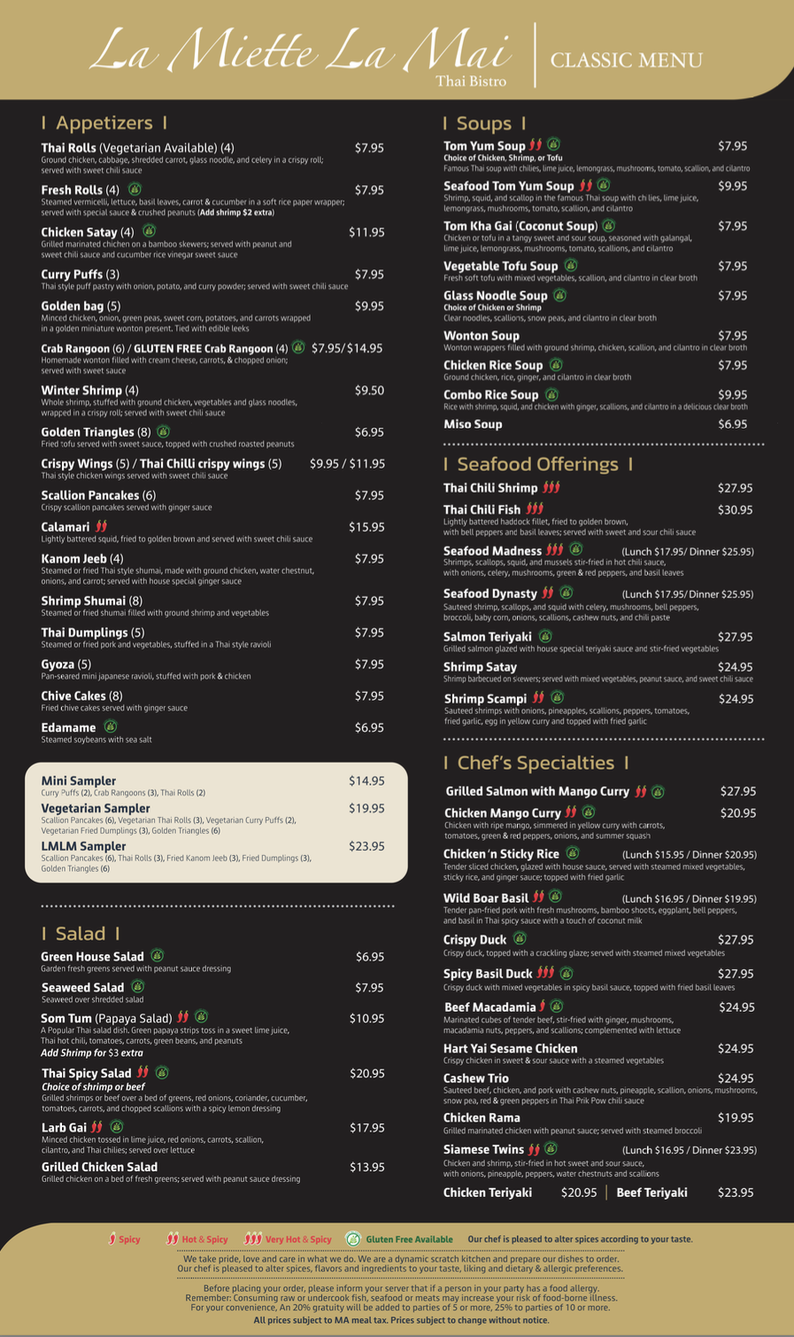 Menu 1 — La Miette La Mai