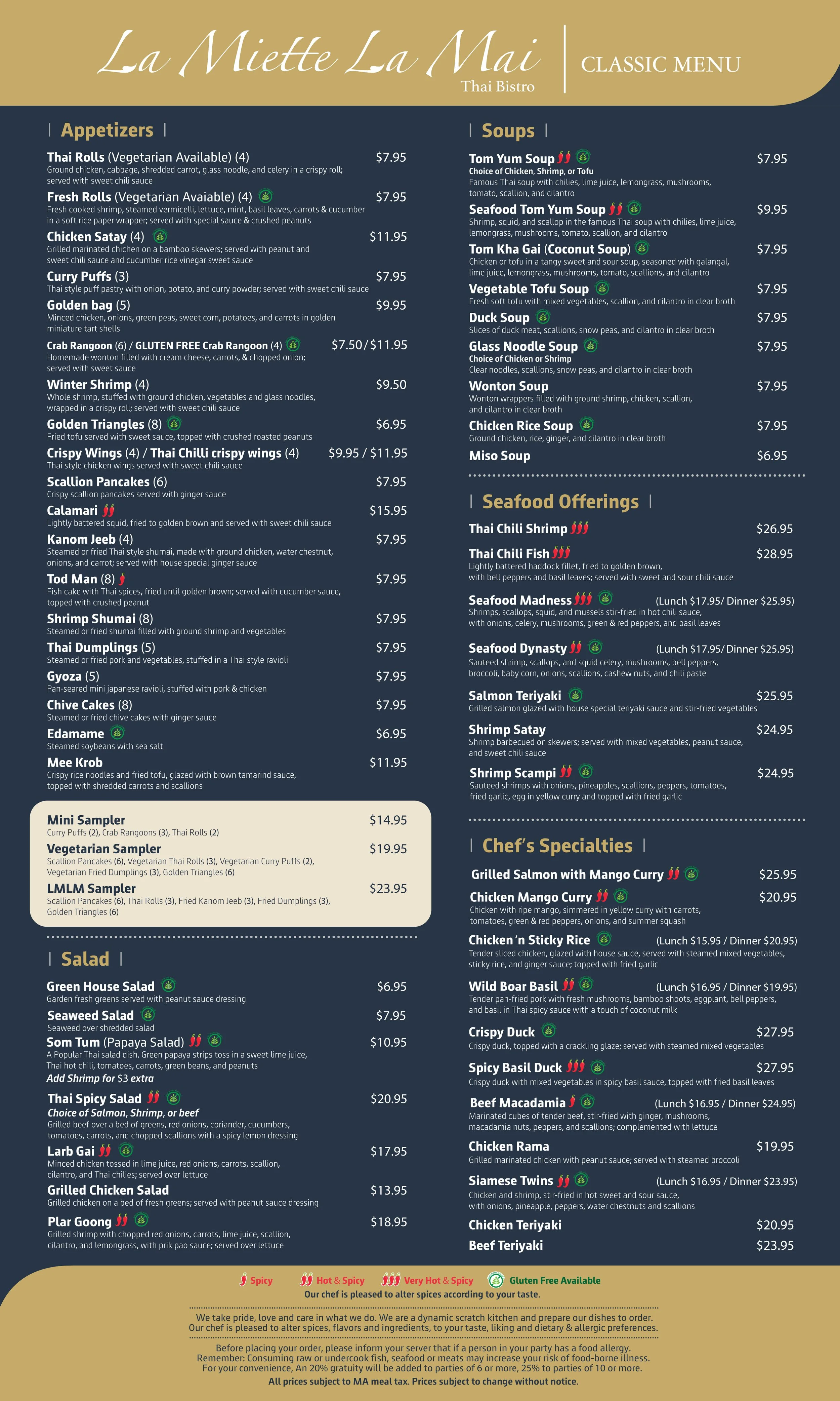 Menu 1 — La Miette La Mai