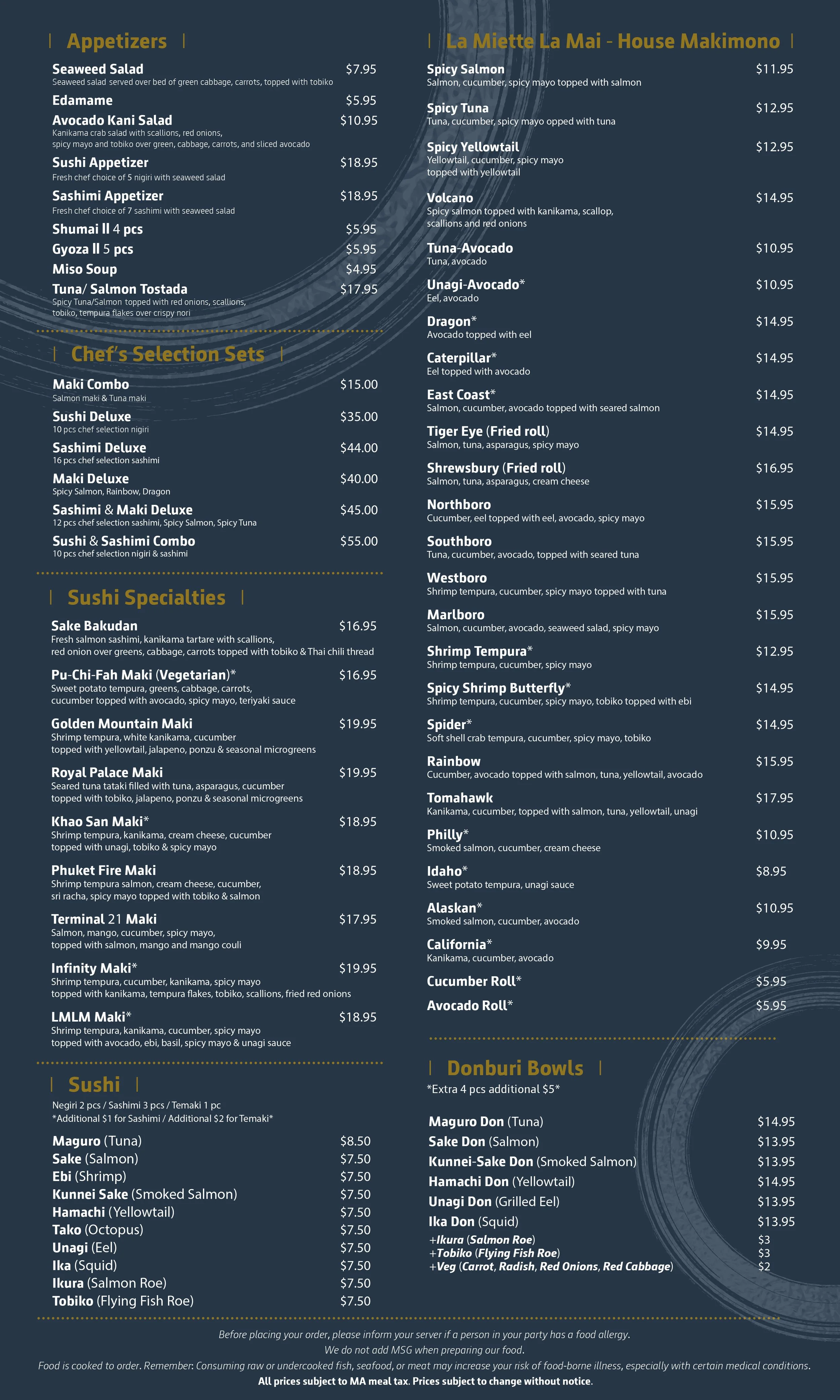 Menu 1 — La Miette La Mai