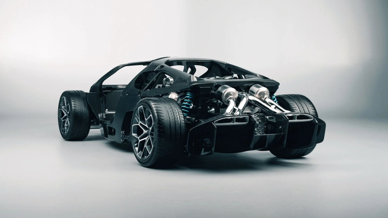 Look! The exposed chassis of the V16-powered Bugatti Tourbillon — Driven