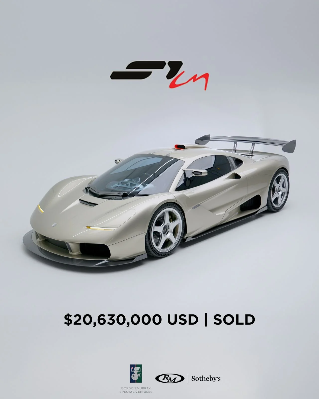 Gordon Murray S1 LM sells for record $20.6 million at Las Vegas auction — Driven