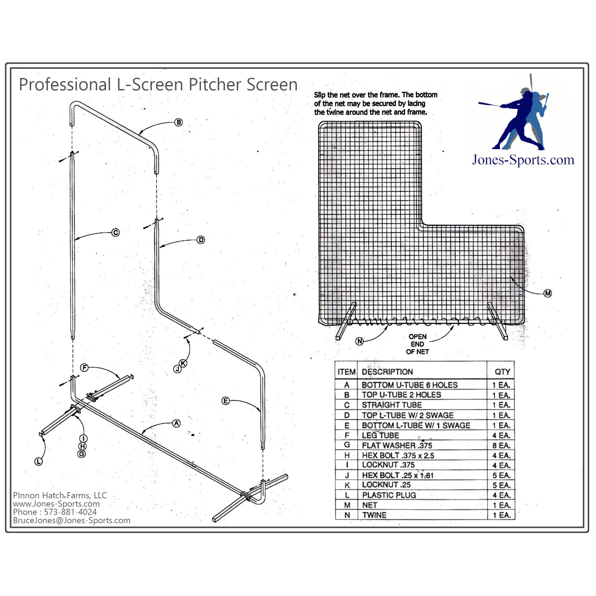 Pitcher Screens / L Screens — Batting Cage Netting | Golf Practice Nets ...
