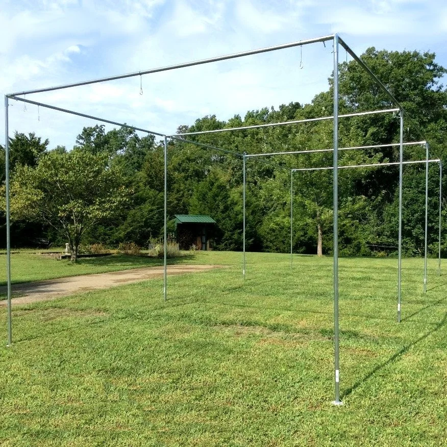 Batting Cage Frame Kit EZ Up Down | 10ft x 12ft x 60ft Batting Cage ...