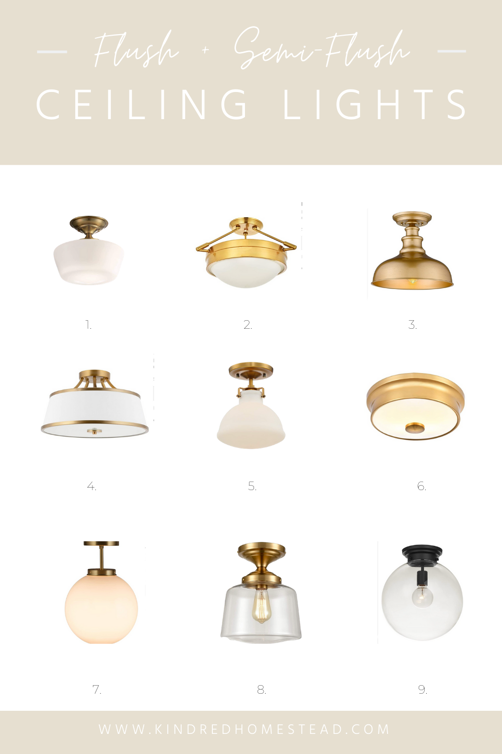 Modern/Transitional Flush + Semi-Flush Mount Ceiling Lights — KINDRED ...