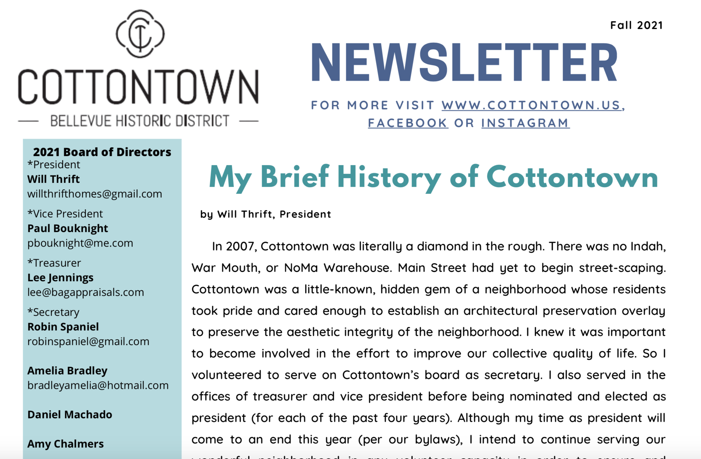 Cottontown Newsletters — Cottontown