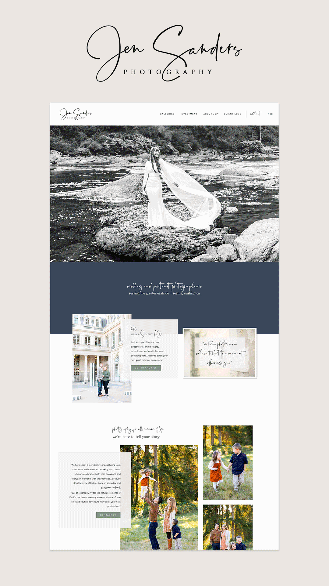 Jen Sanders Photography website design
