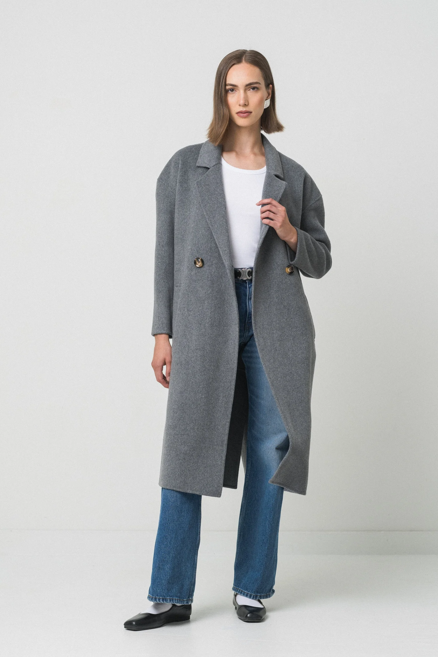 Kate Reversible Collarless Coat - Heather Lynn | Hand-Stitched Cashmere ...