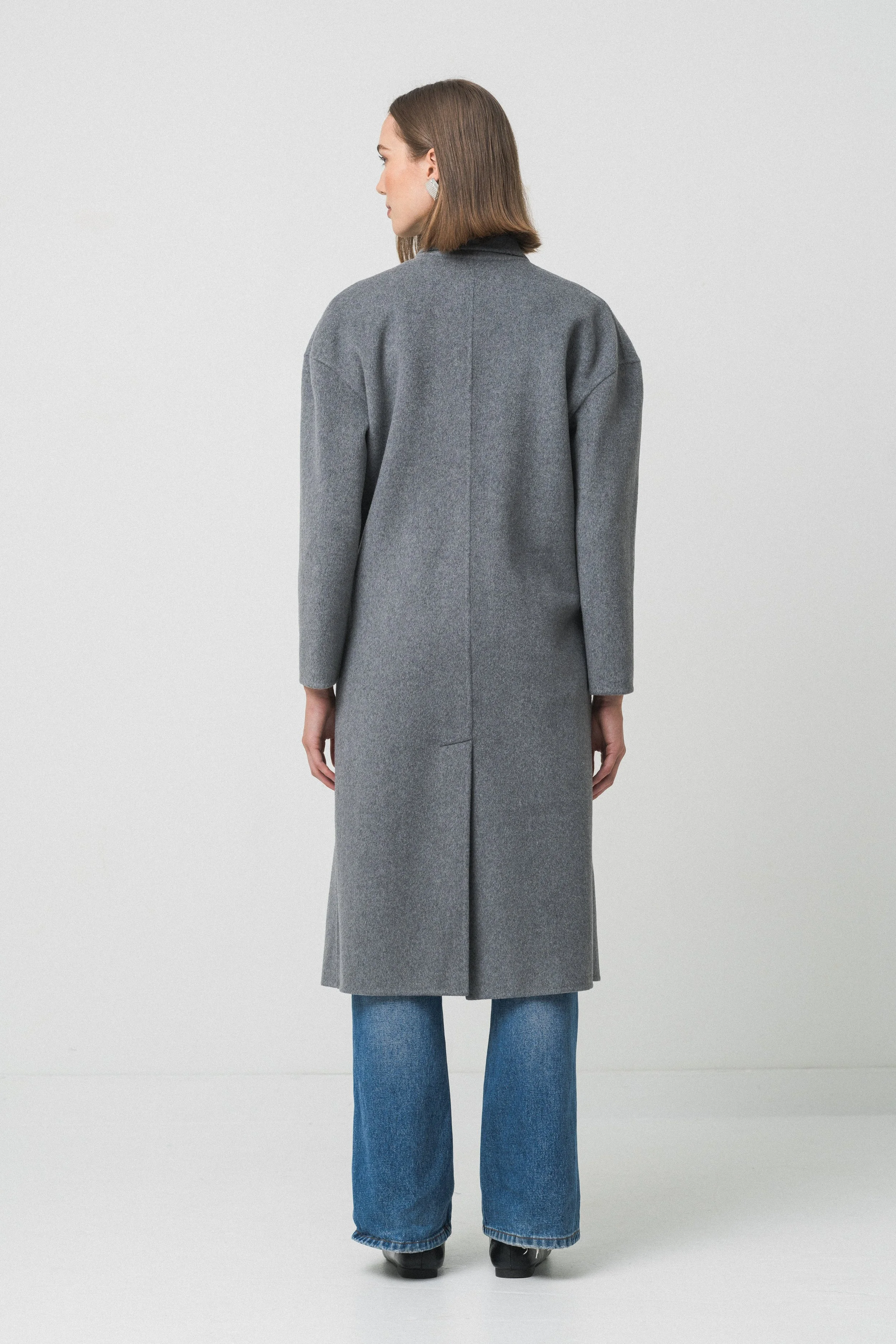 Kate Reversible Collarless Coat - Heather Lynn | Hand-Stitched Cashmere ...