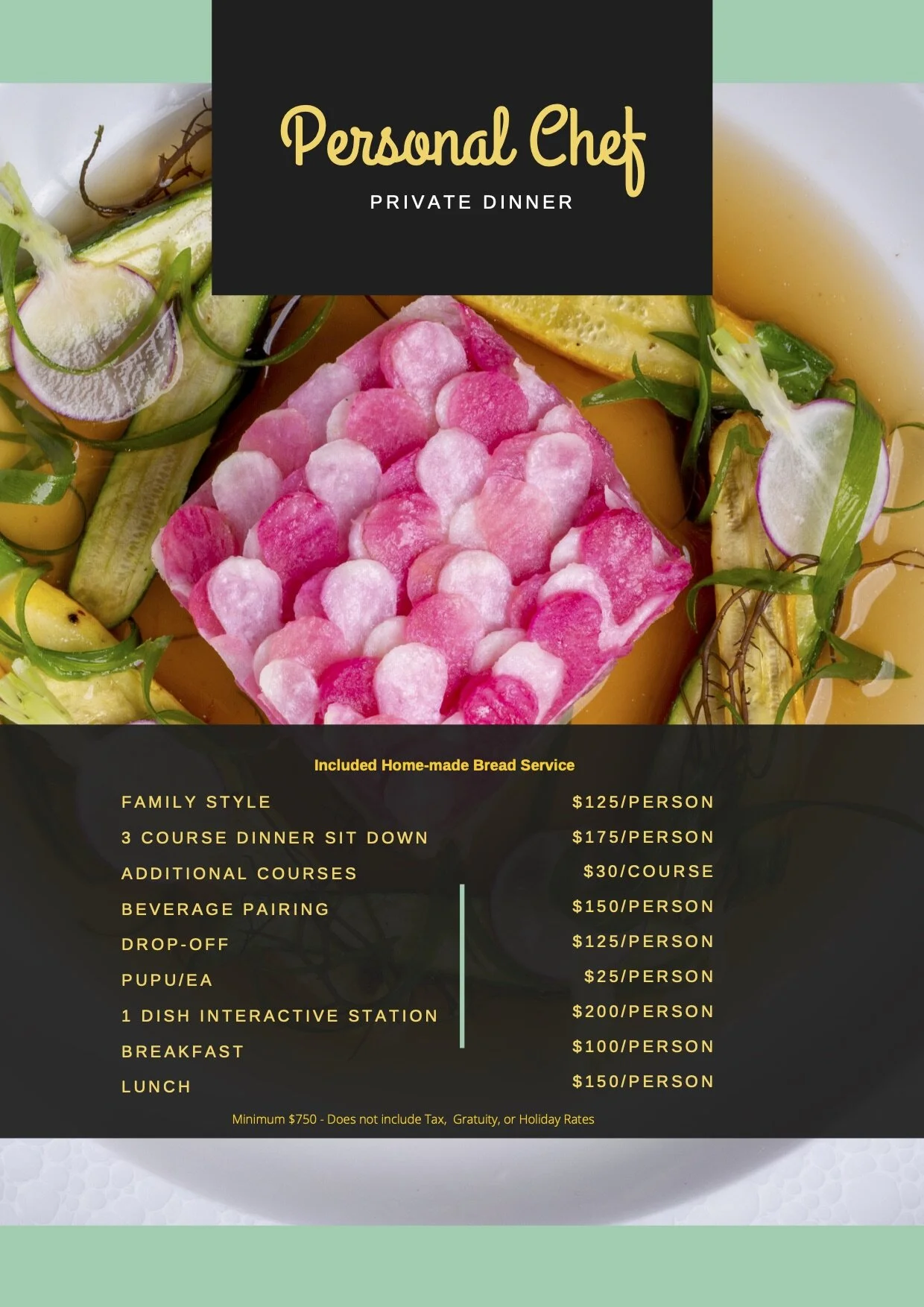 Menu 1 — Maui Private Chef & Event Catering