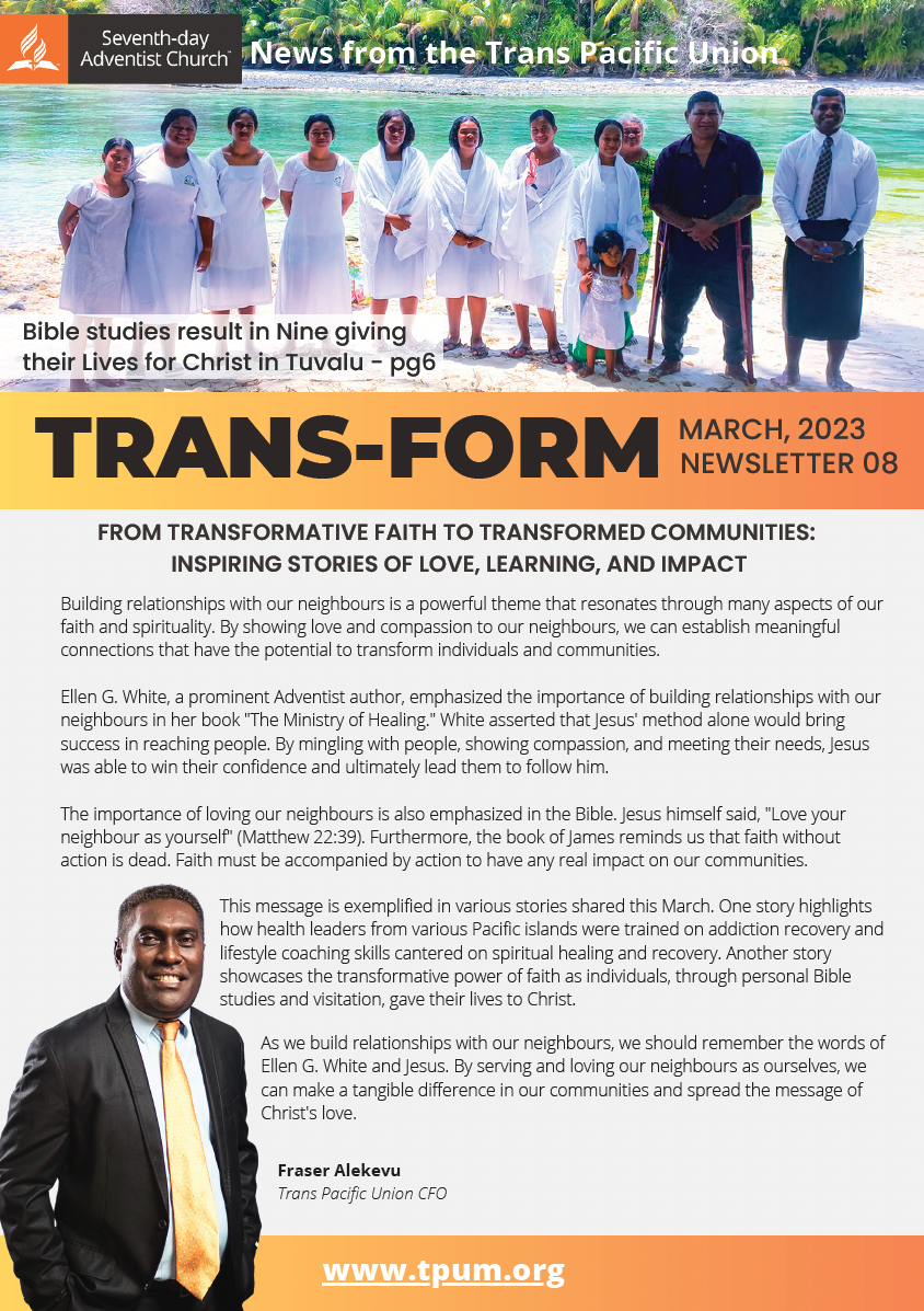 NEWS — Trans Pacific Union Mission