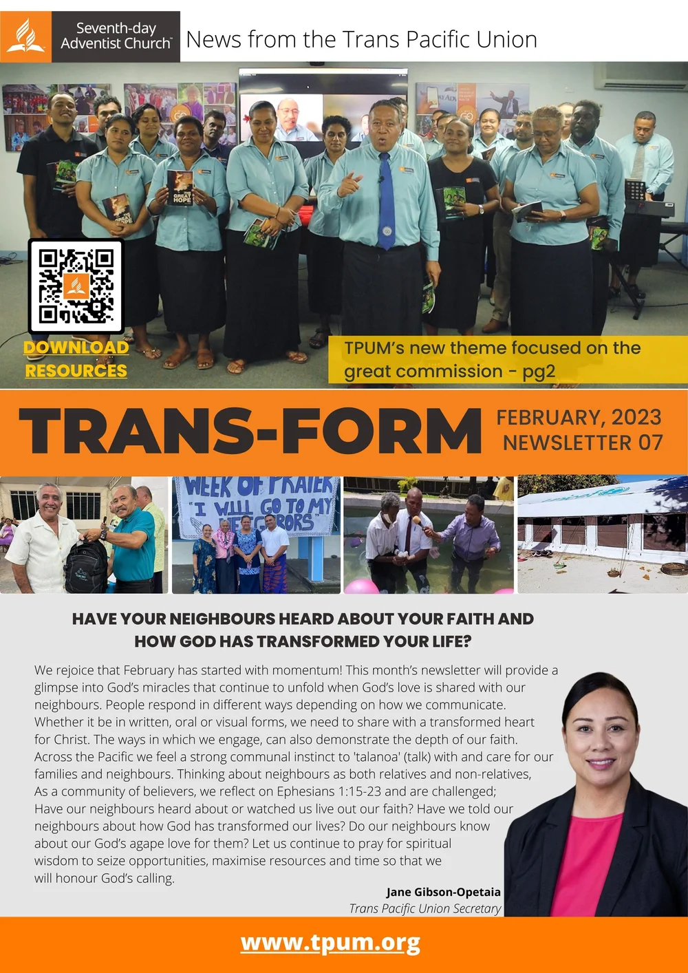 NEWS — Trans Pacific Union Mission