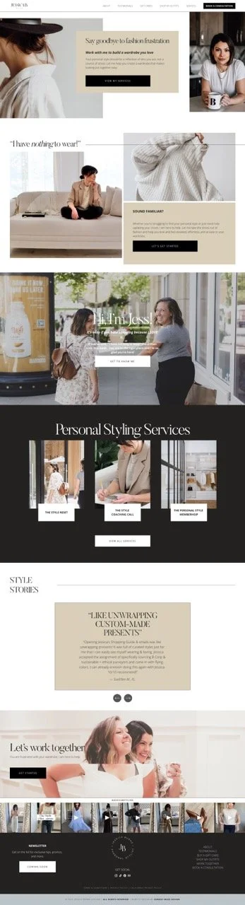 Modern and Editorial Personal Stylist Website Design — Sunday Muse ...