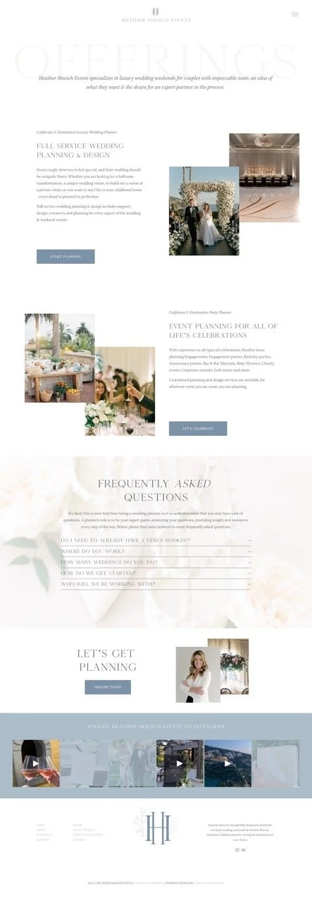 Classic and Modern Squarespace Website Design for Heather Hoesch Events ...