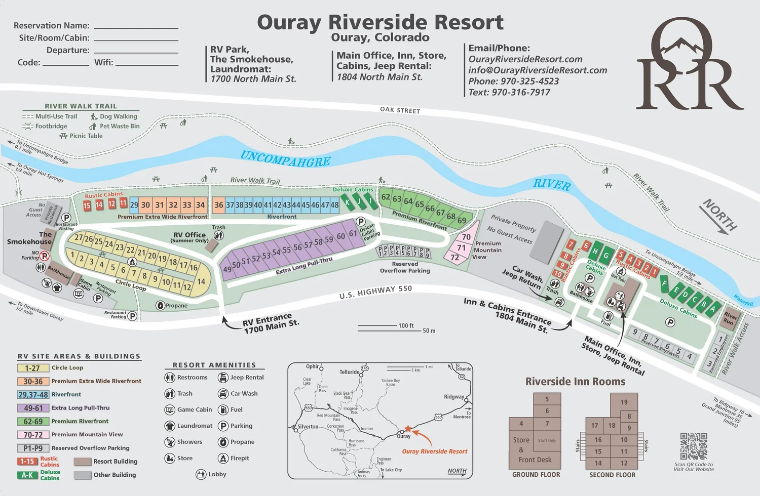 Resort Map and Policies @ Ouray Riverside Resort