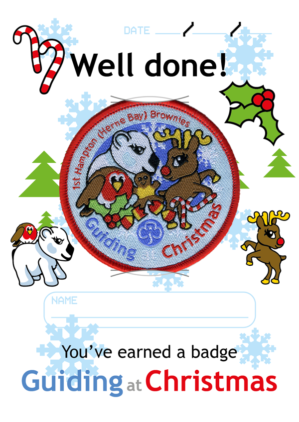 Creative Christmas challenge badge for Rainbows, Brownies, Guides and ...