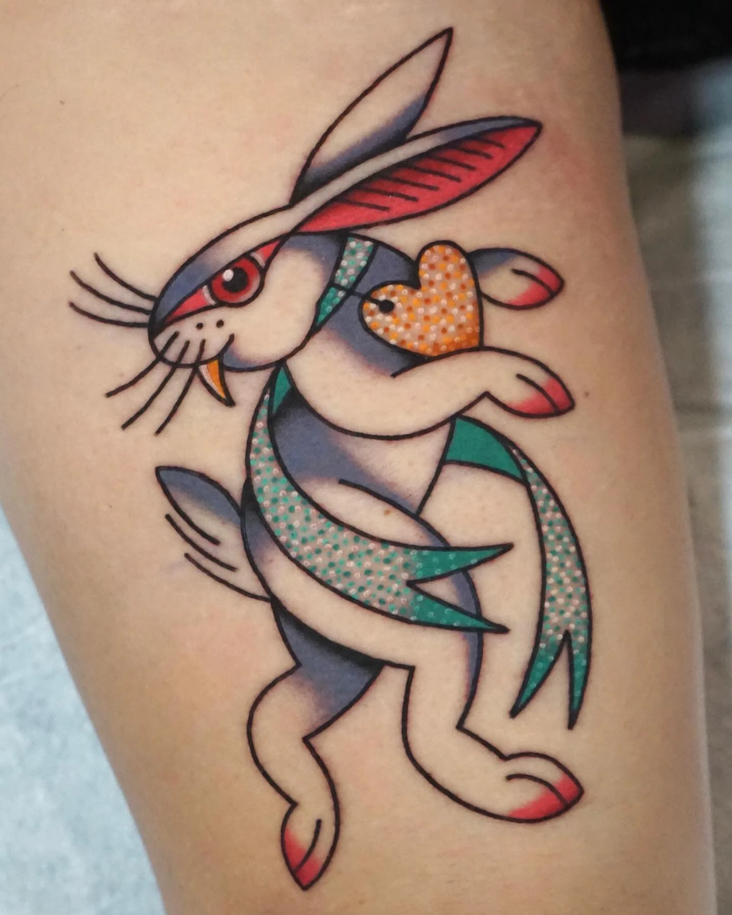 Traditional Rabbit Tattoo
