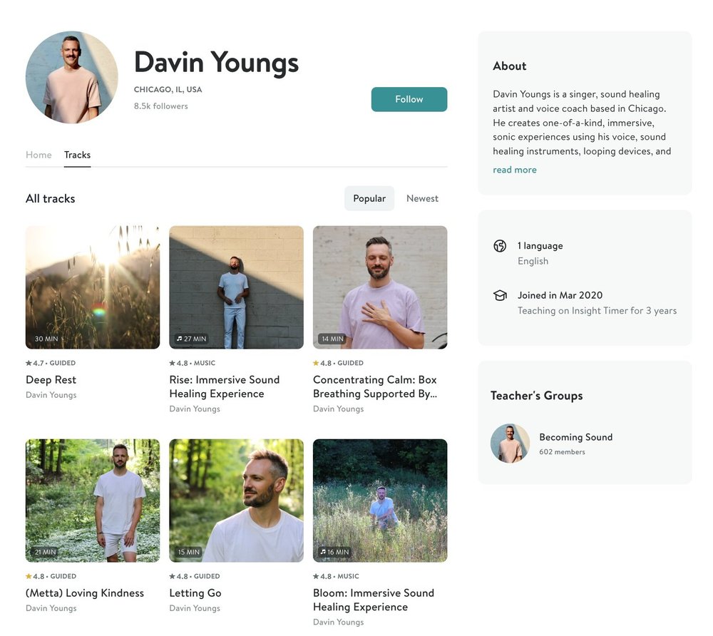 Davin Youngs | Singer, Sound Healing Artist, Voice Coach | Chicago, IL, USA