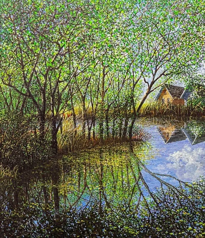 Original Paintings by Daniel Natale-Good Moon Rising...home decor-wall ...