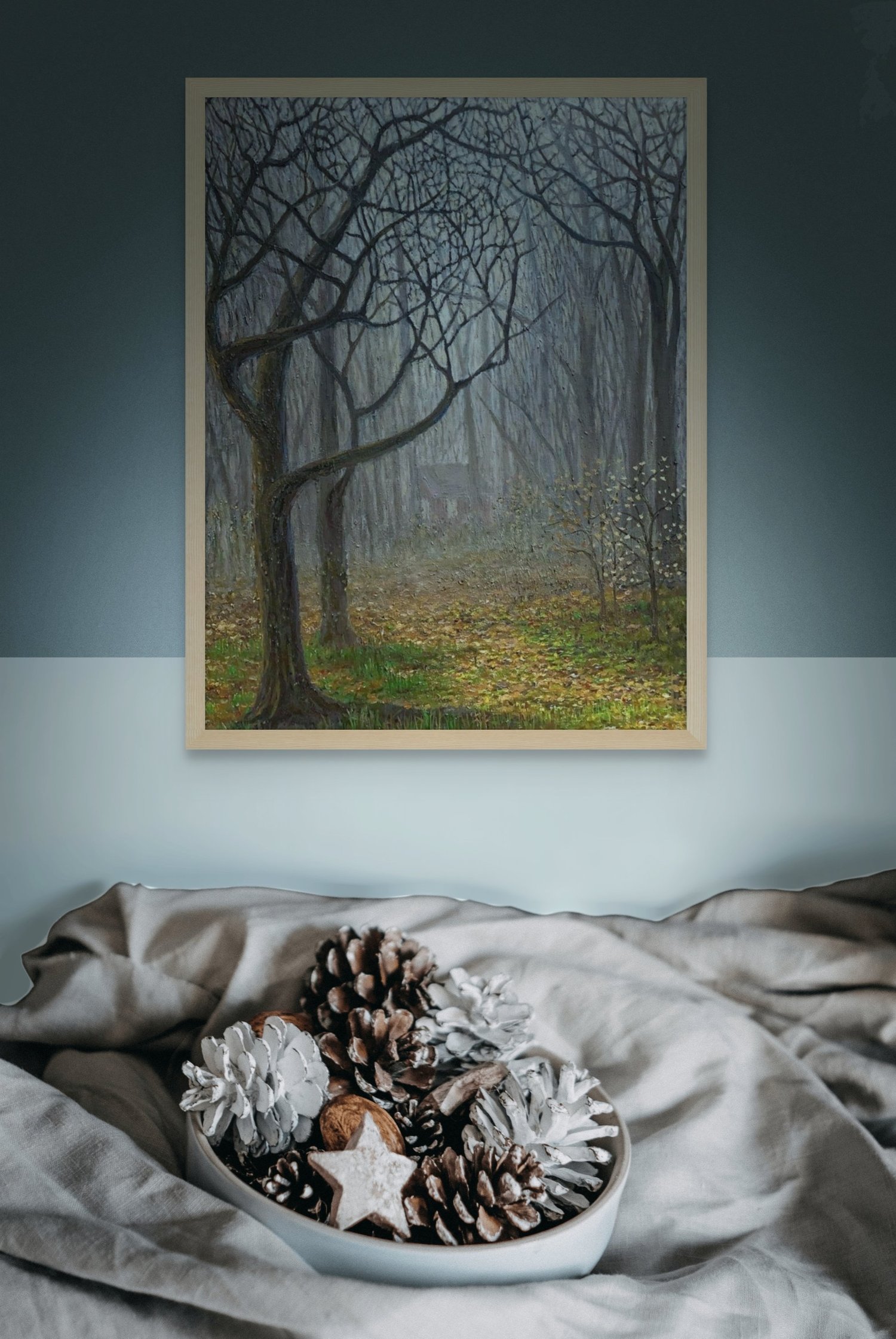 Original Paintings by Daniel Natale-Two Houses Reflected...original oil ...