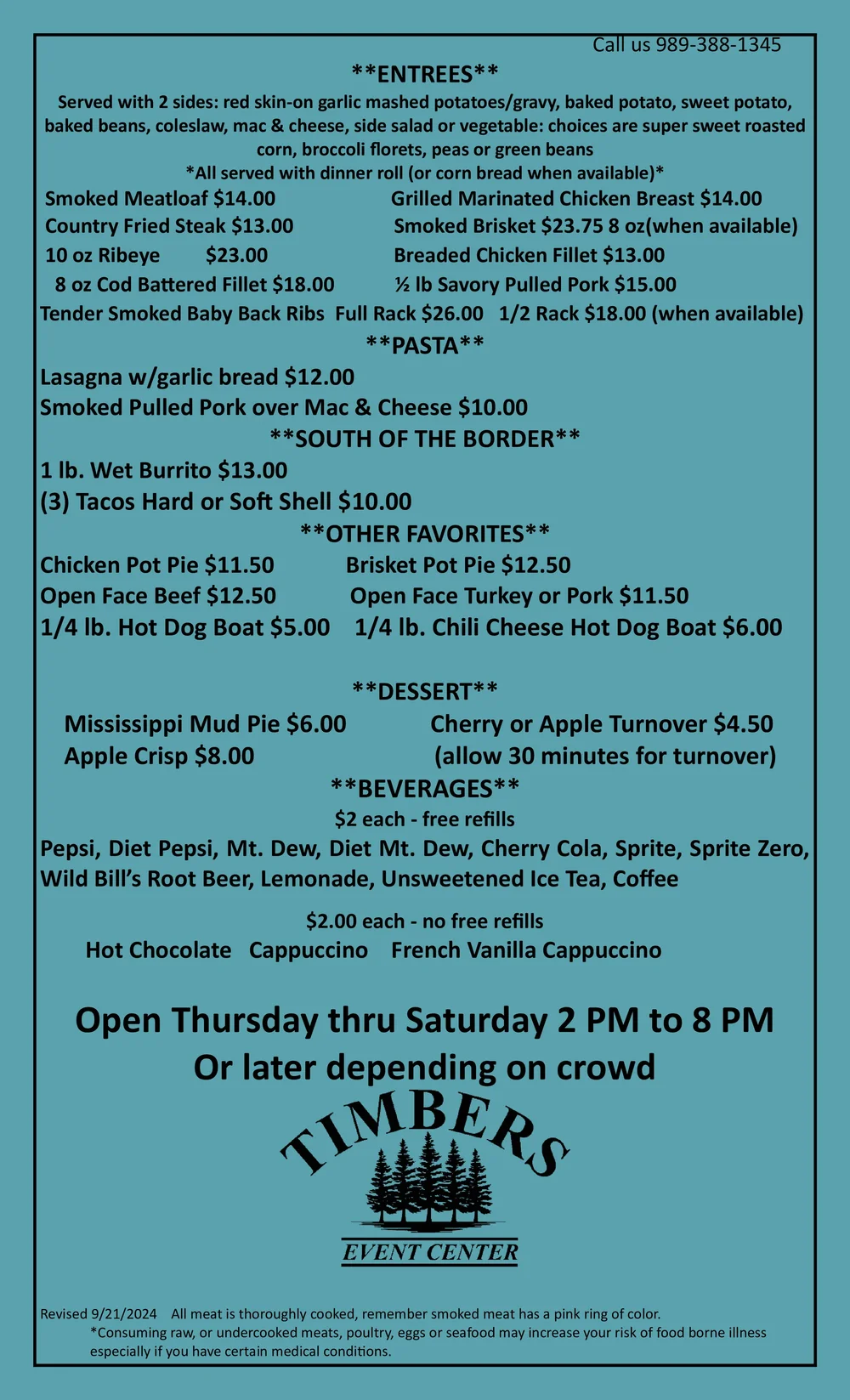 Restaurant — Timbers Event Center