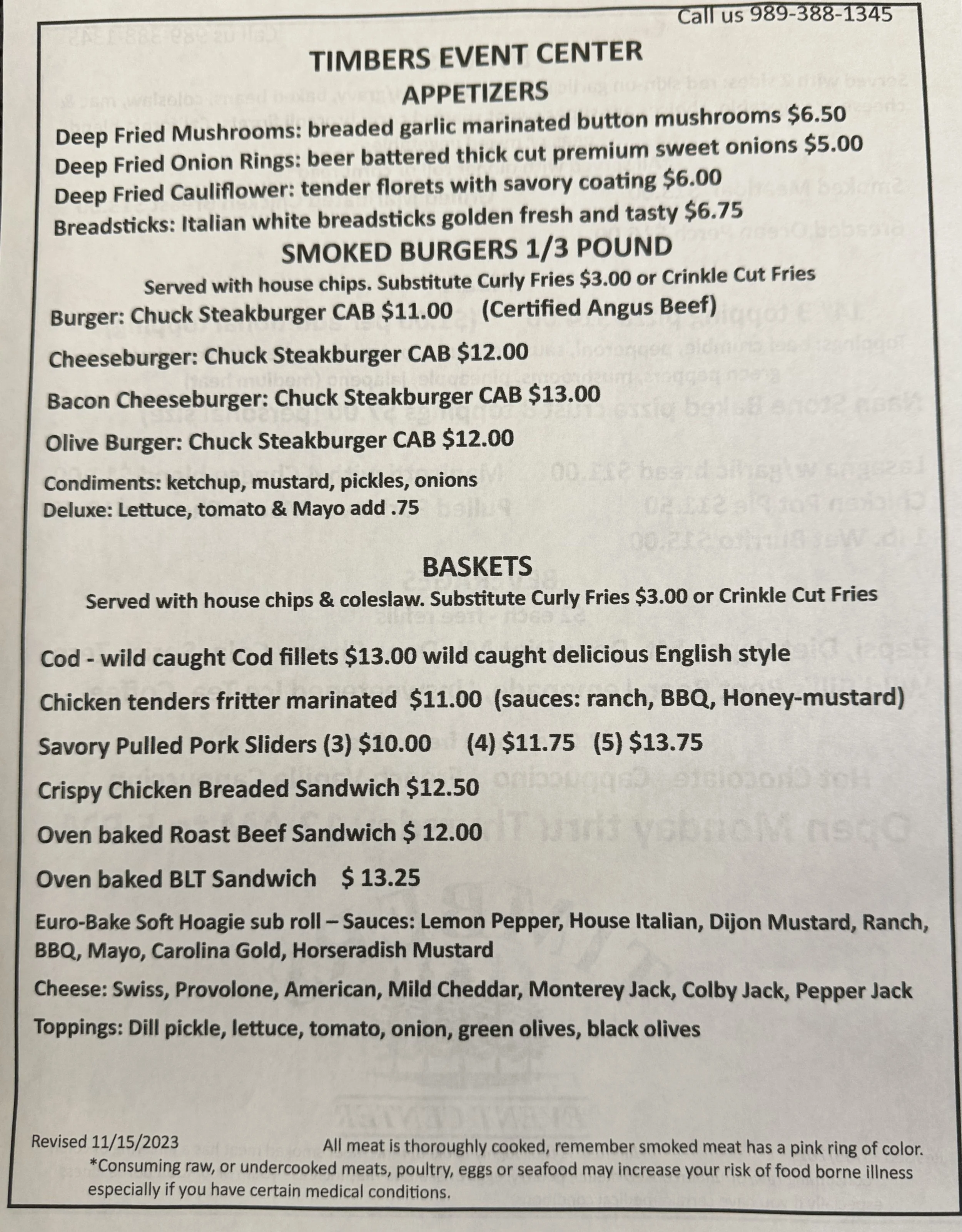 Restaurant — Timbers Event Center