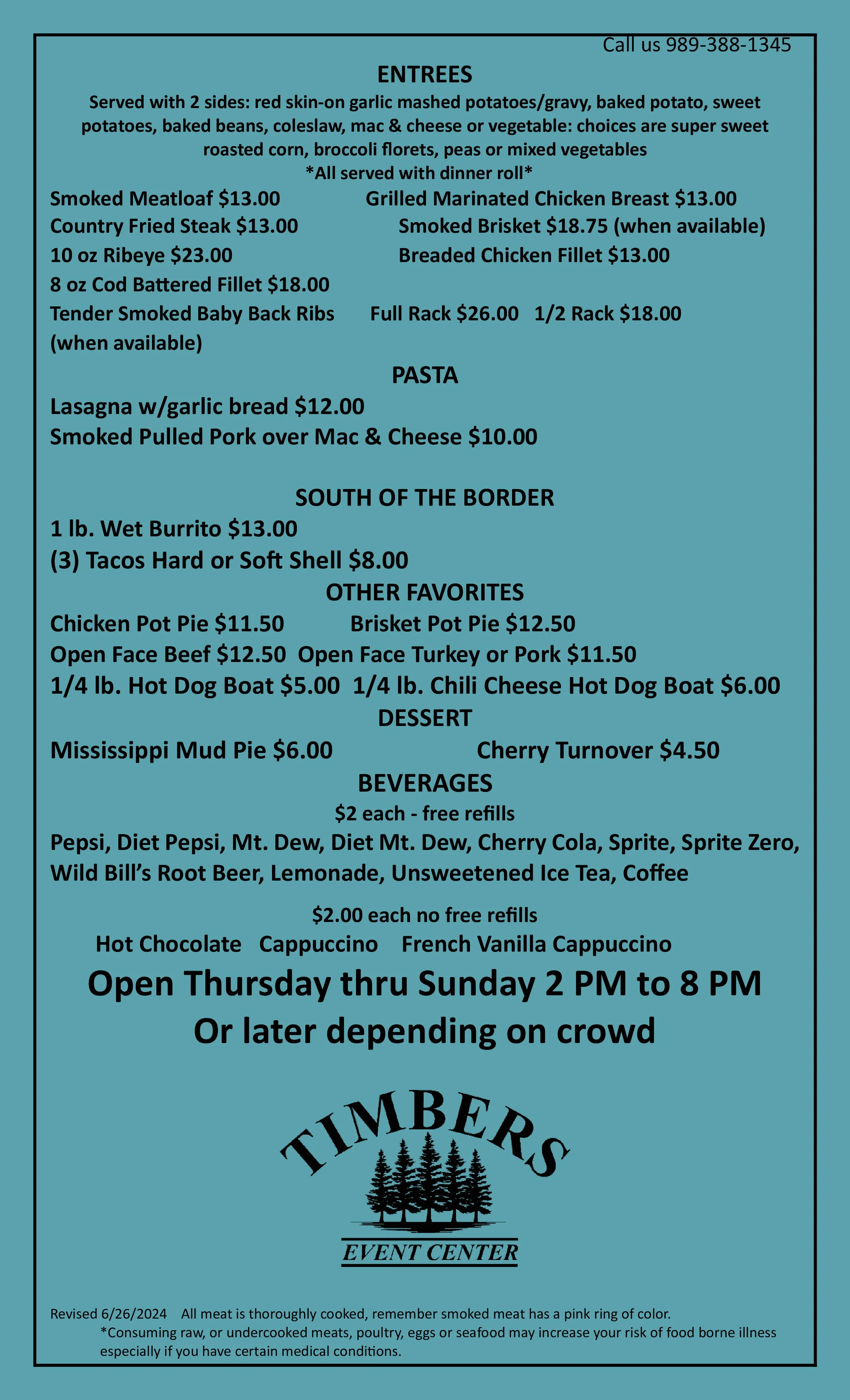 Restaurant — Timbers Event Center