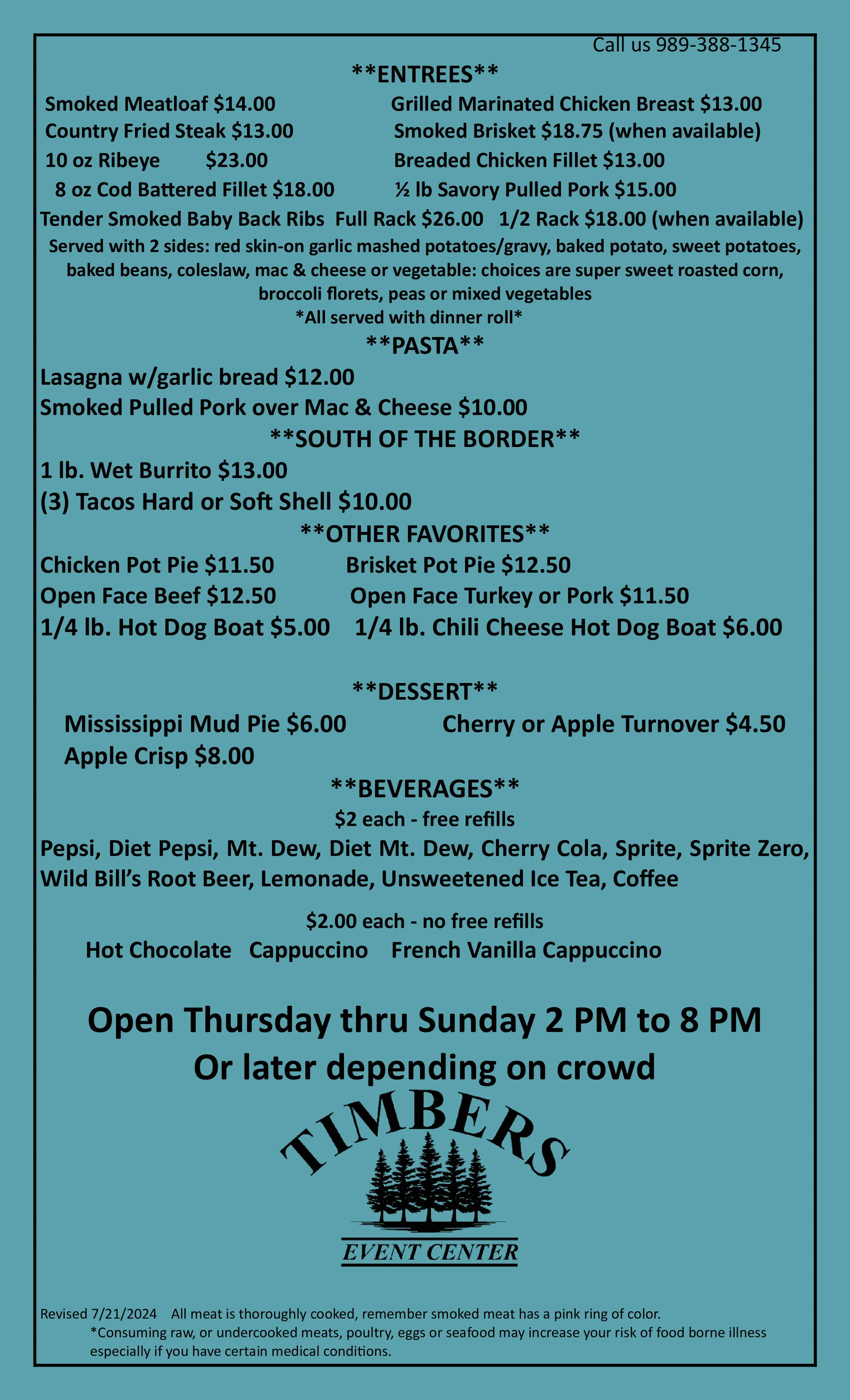 Restaurant — Timbers Event Center