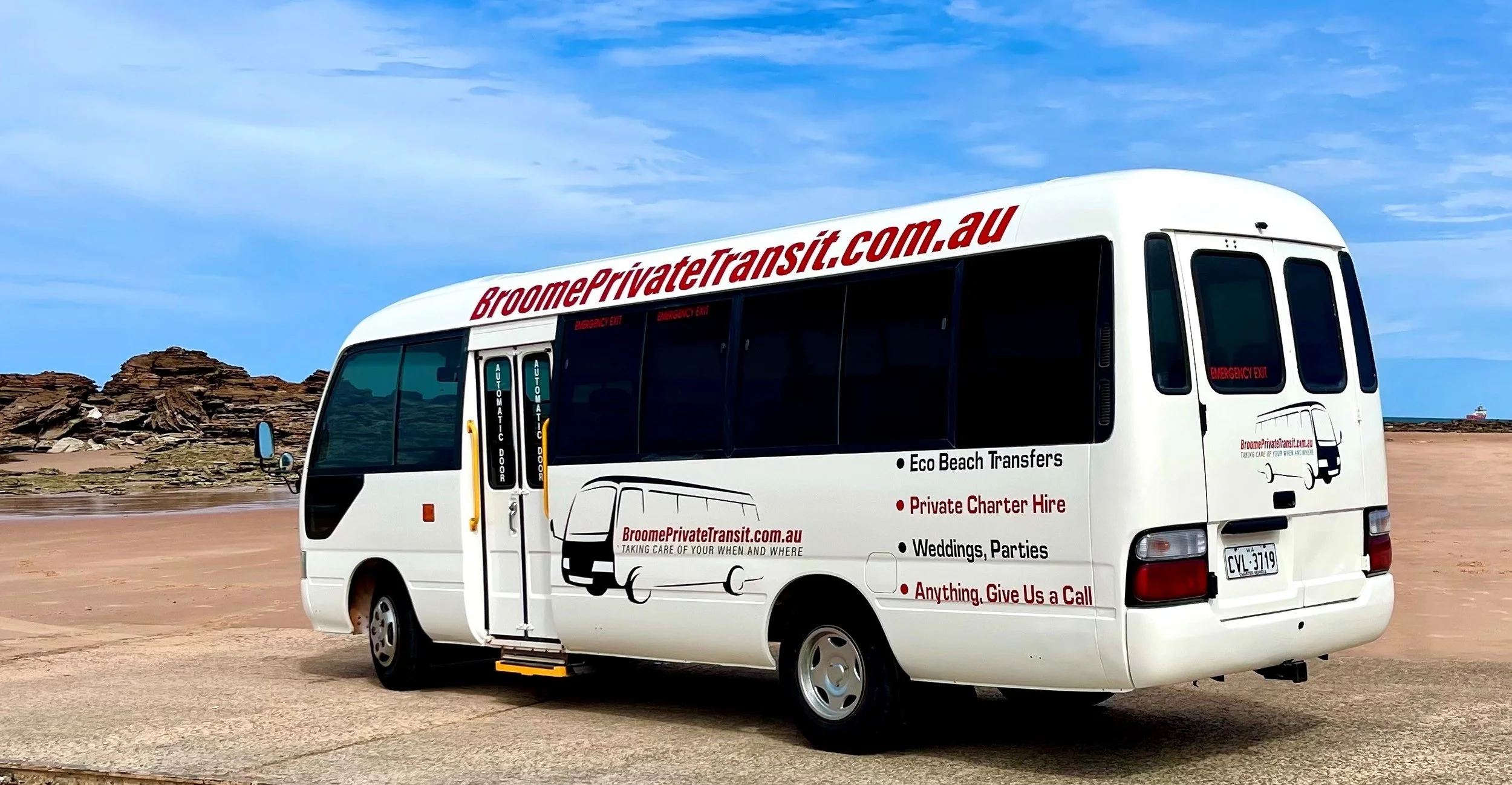 Broome Weddings Bus and Vehicle Transport Charter Hire — Broome Private ...