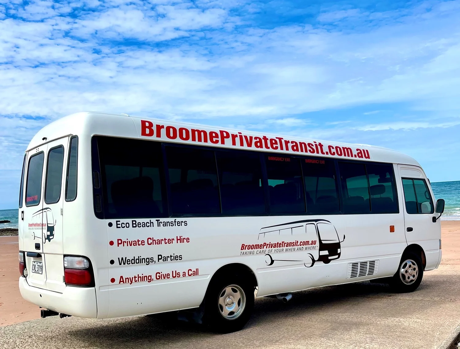 Broome Private Transit Bus Charter Hire Broome, Cygnet Bay, Eco Beach ...