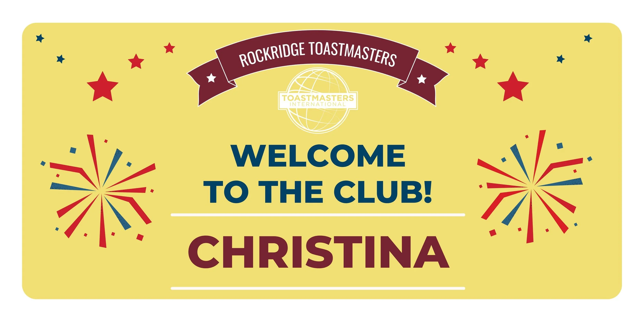 Welcome a New Member!! — Rockridge Toastmasters