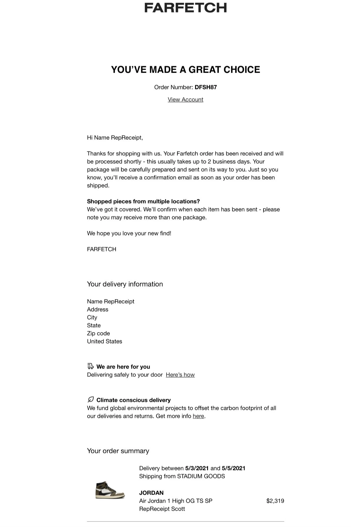 RepReceipt | Custom Generated Receipts | StockX, Nike, Goat, Farfetch ...