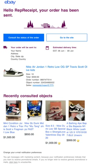 Ebay Receipt generator