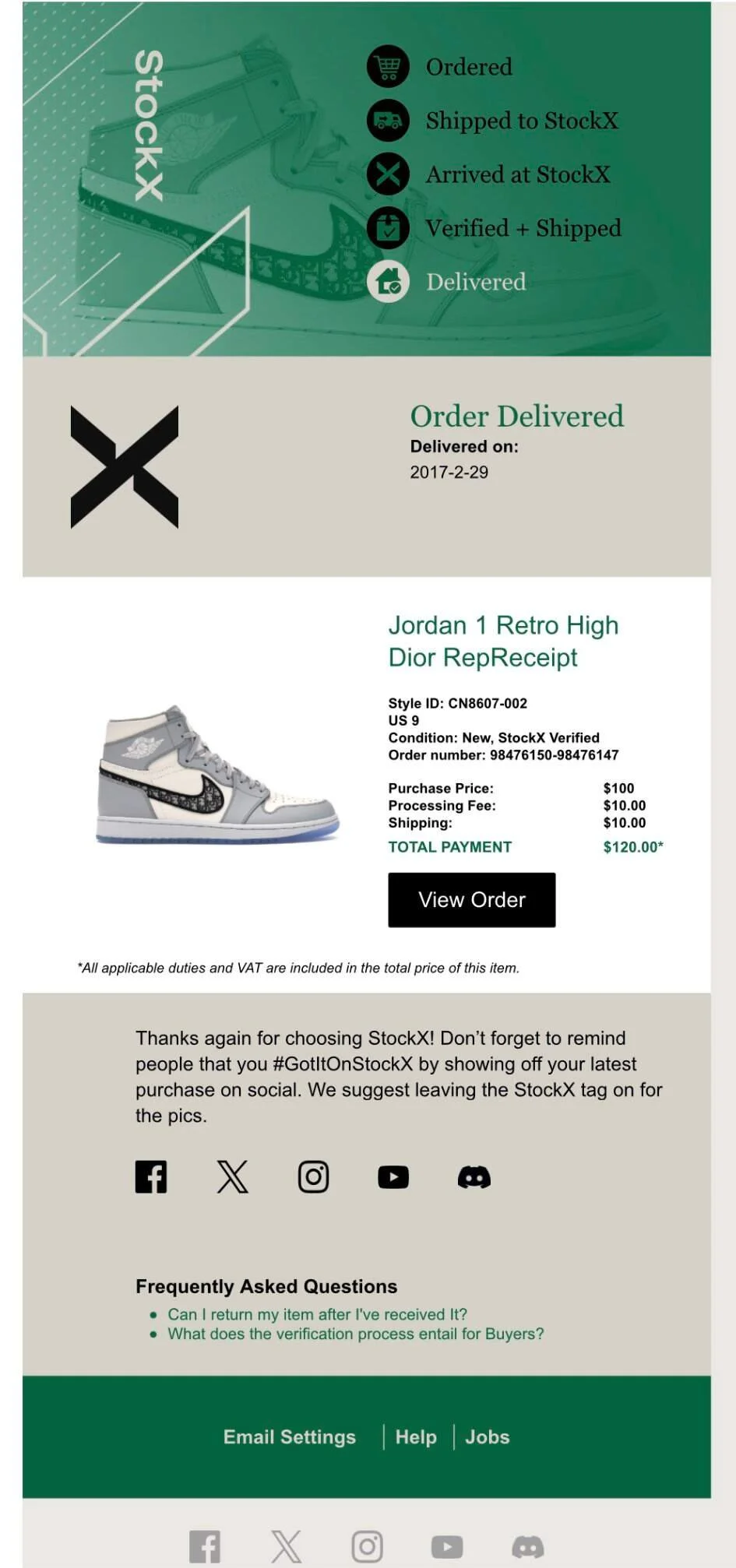 StockX receipt generator | RepReceipt.net