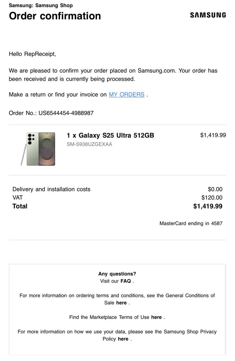 StockX receipt generator | RepReceipt.net