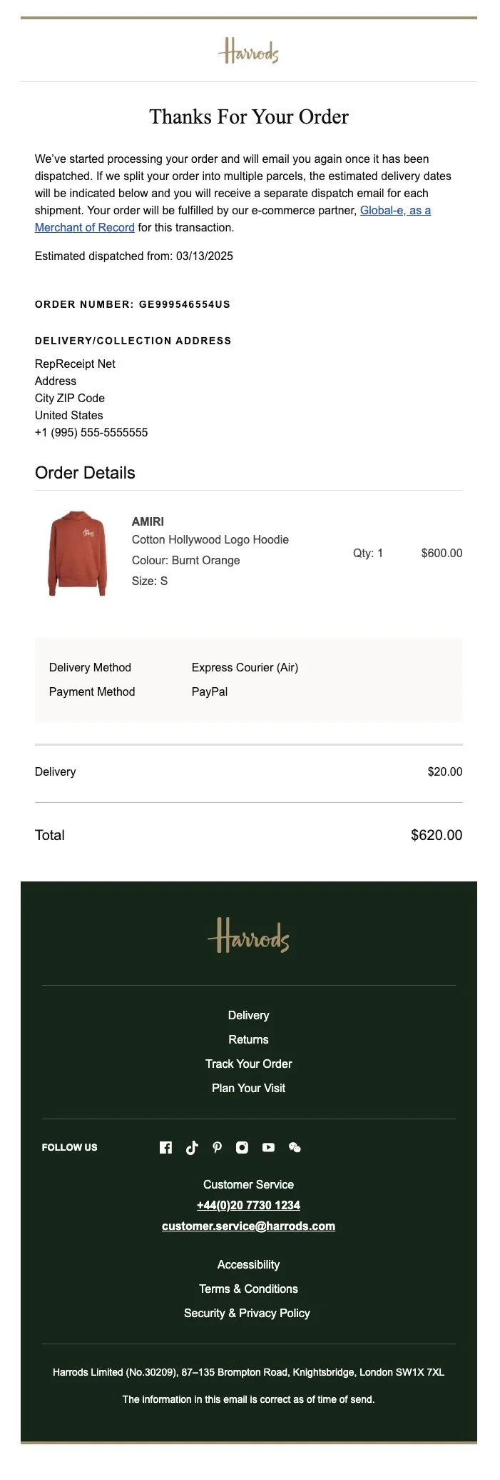 StockX receipt generator | RepReceipt.net