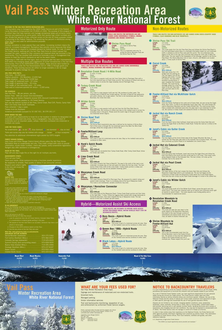 Maps and Trails — Vail Pass Winter Recreation Area