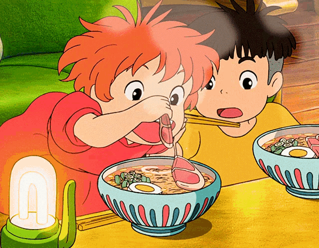 Ponyo Eating Ham