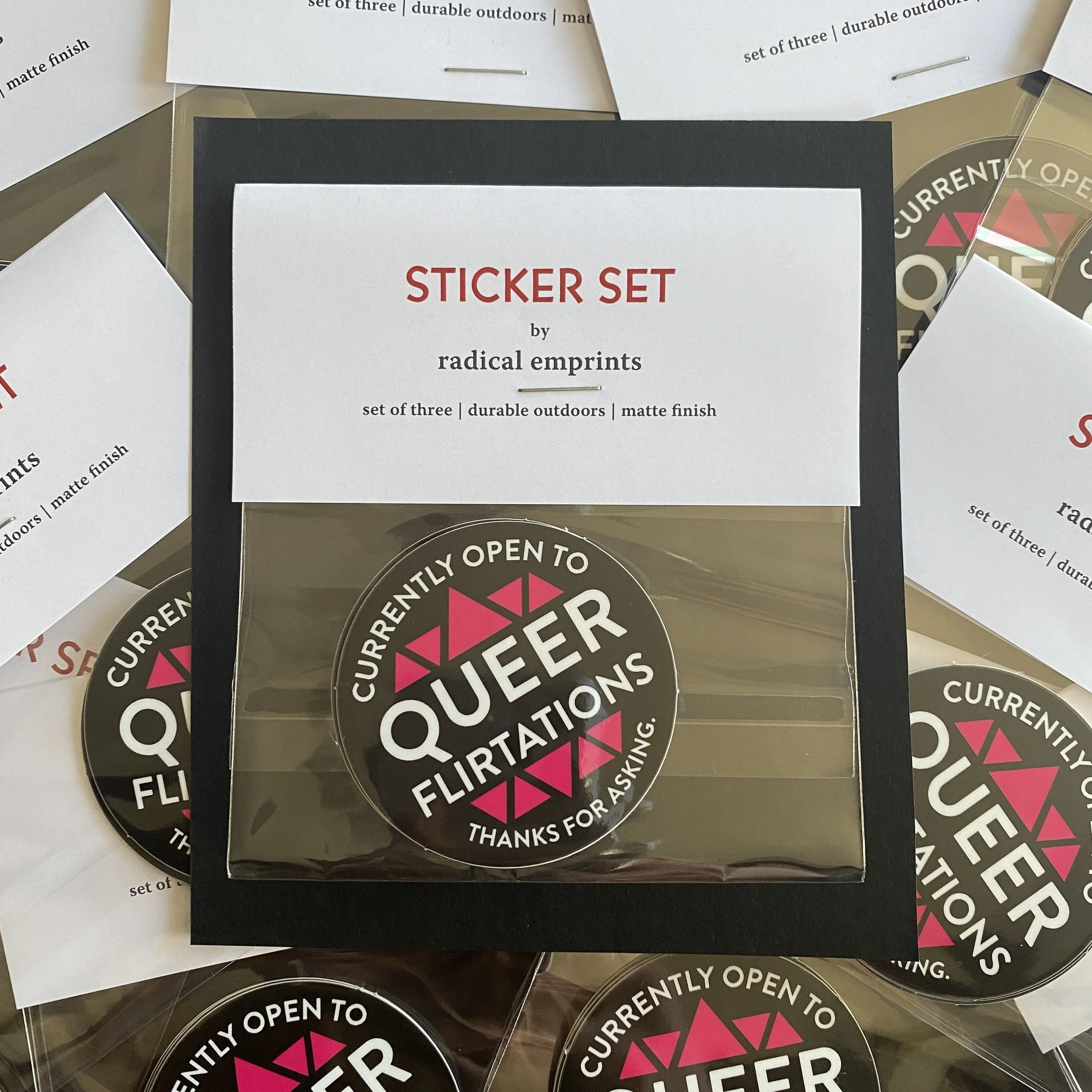 stickers - care is our currency (set of 3) — radical emprints