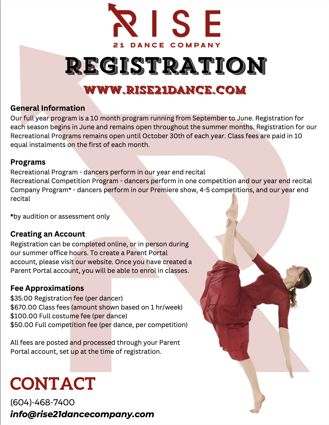 Register Now — Rise 21 Dance Company