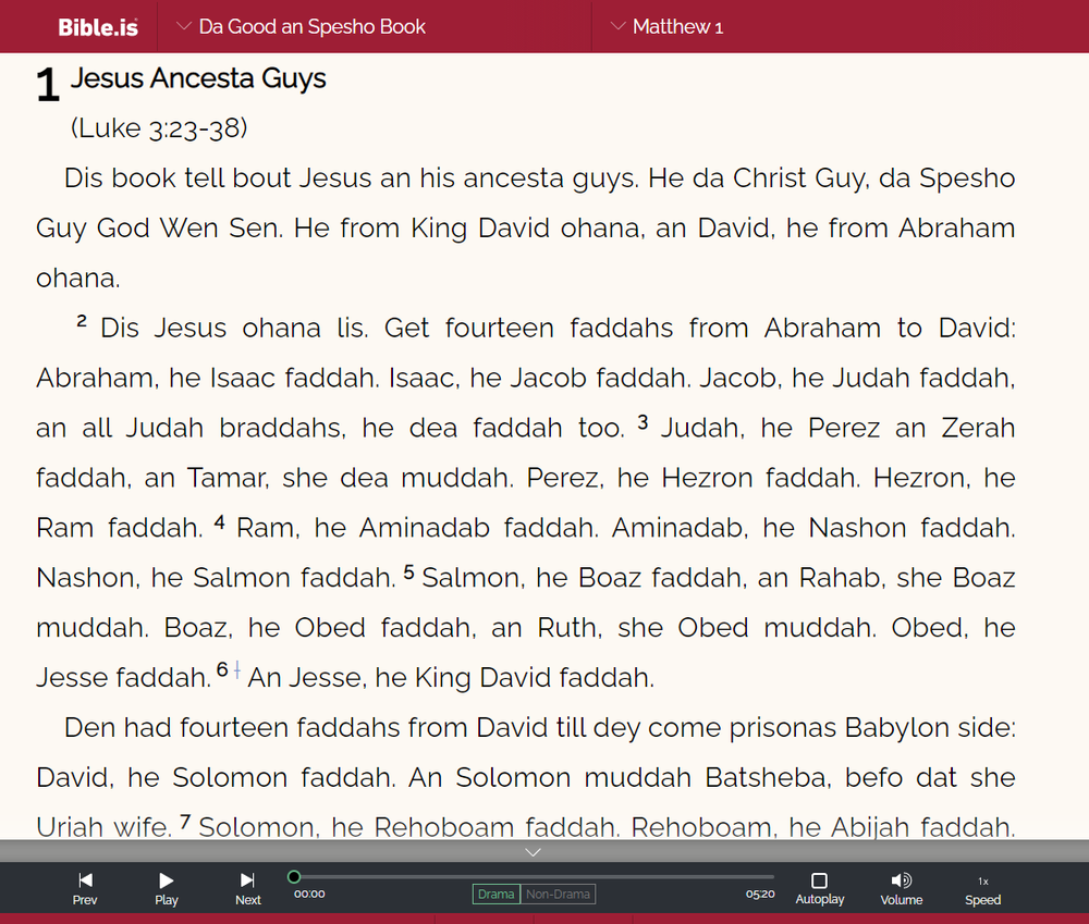 Hawaii Pidgin Bible Online — Hawaii Pidgin Bible Ministries