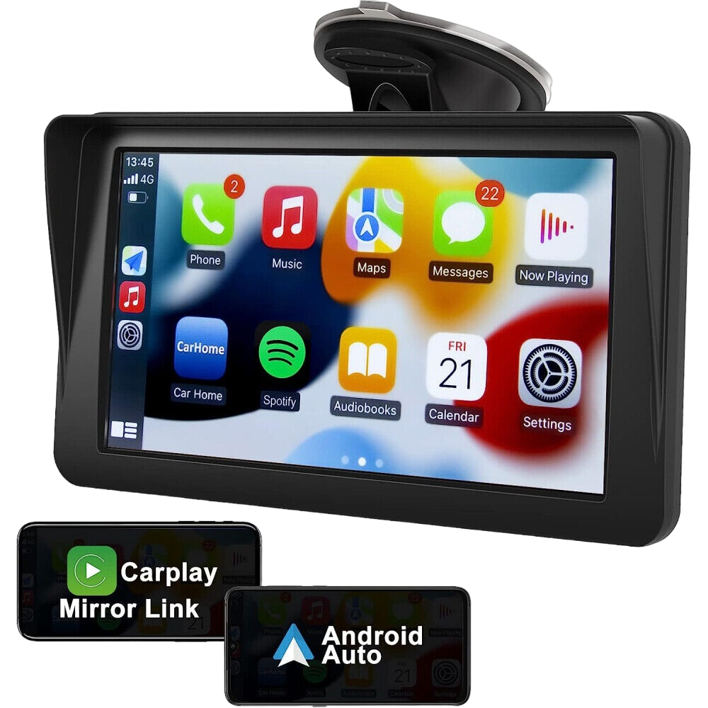7" Universal Wireless Carplay & Android Auto Touch Screen Display — BM ...