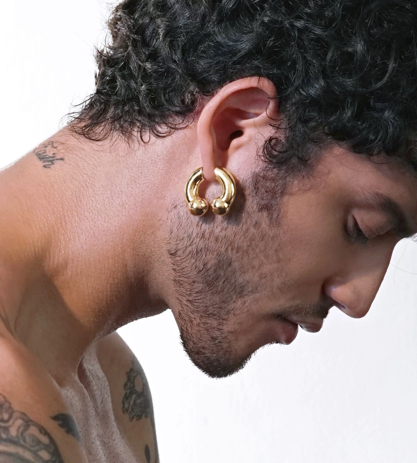 Prince Albert Earring Platinum — KISKA LAB