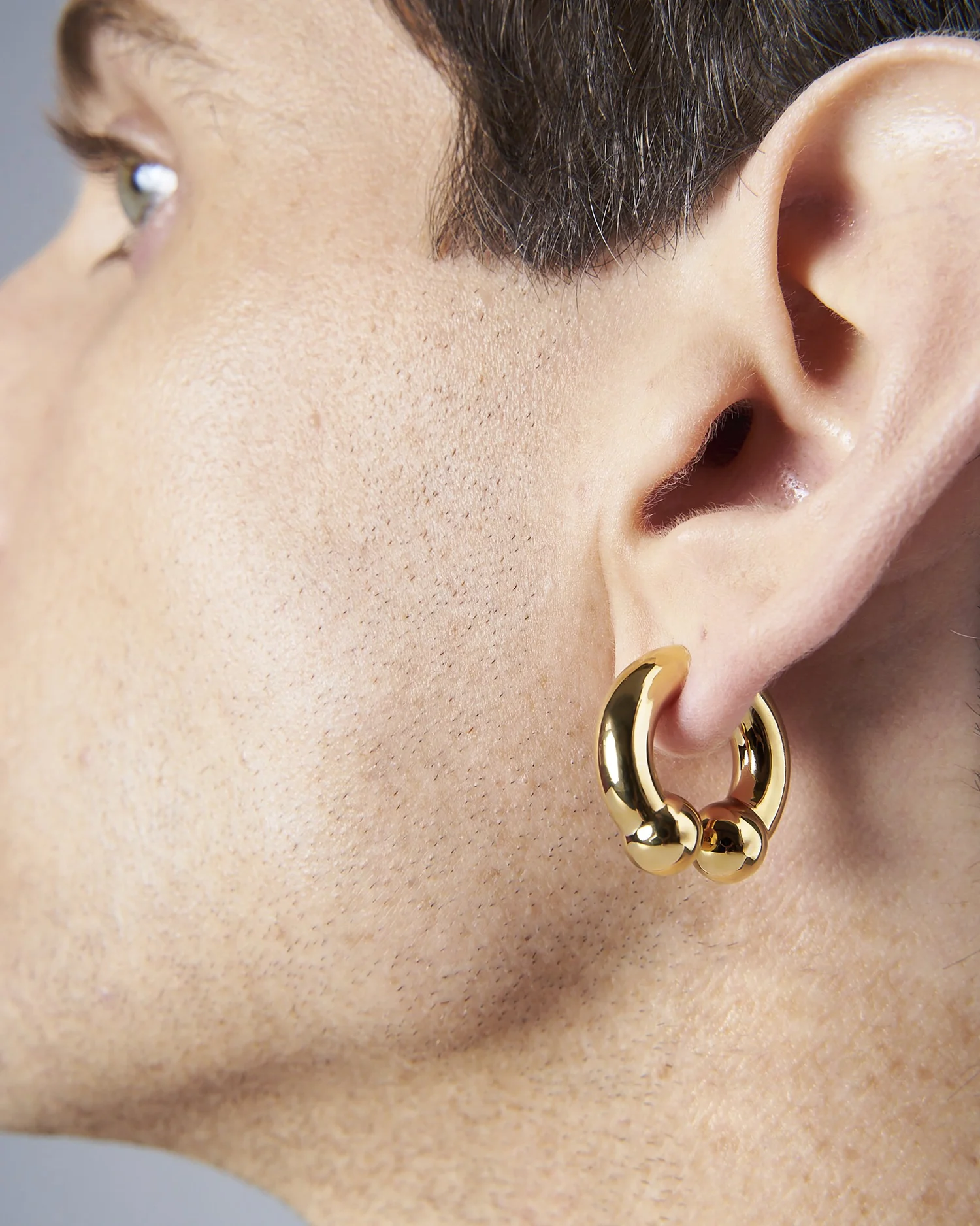 Prince Albert Earring Platinum — KISKA LAB