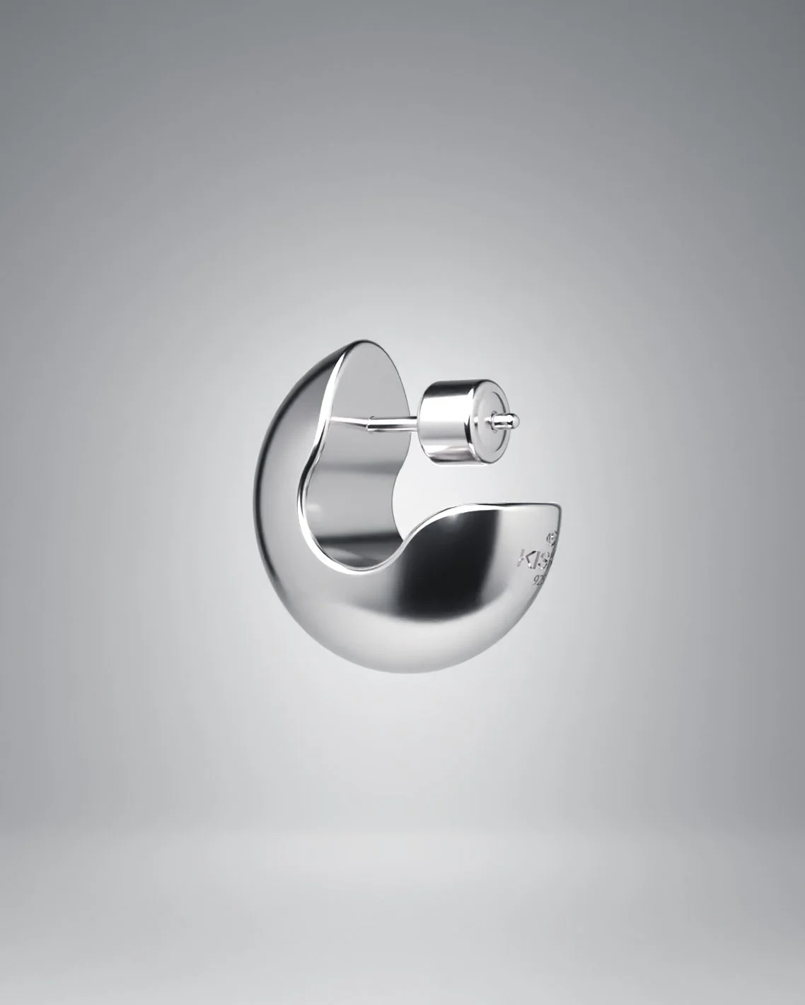 Prince Albert Earring Platinum — KISKA LAB