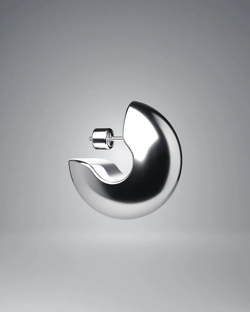 Prince Albert Earring Platinum — KISKA LAB