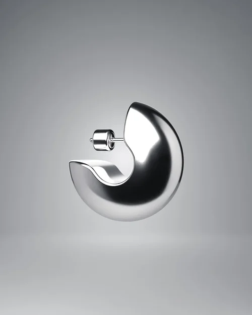Prince Albert Earring Platinum — KISKA LAB